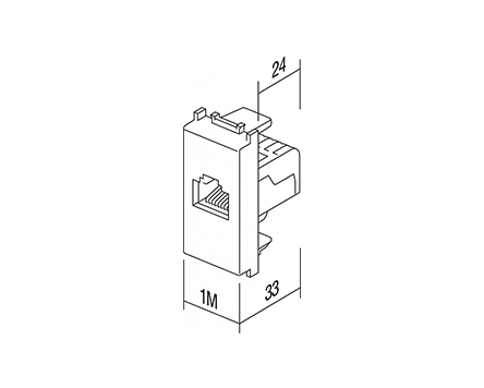 Komunikacijska vtičnica MODUL RJ45 8(8) Cat.6 BE VGR. IP20 1M TEM ČATEŽ ...